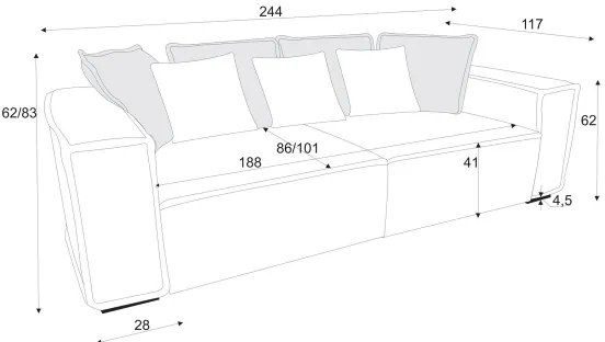 Sedačka BOLZANO žlutá/hnědá