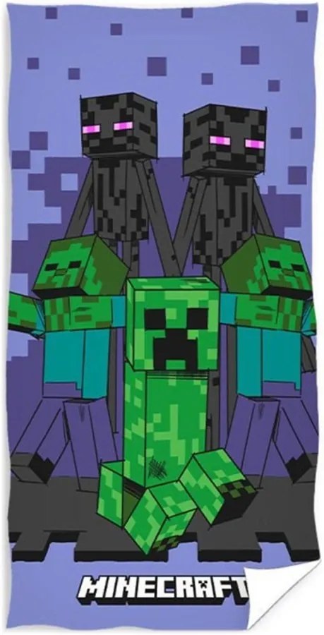 Plážová osuška Minecraft - motiv Enderman Monsters - 100% bavlna s gramáží 300 g/m² - 70 x 140 cm