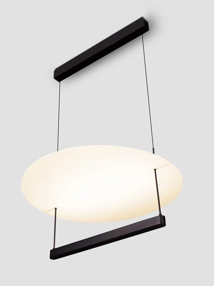 Bílé/matně černé hliníkové LED stmívatelné závěsné svítidlo ø 60 cm Diona – Nova Luce