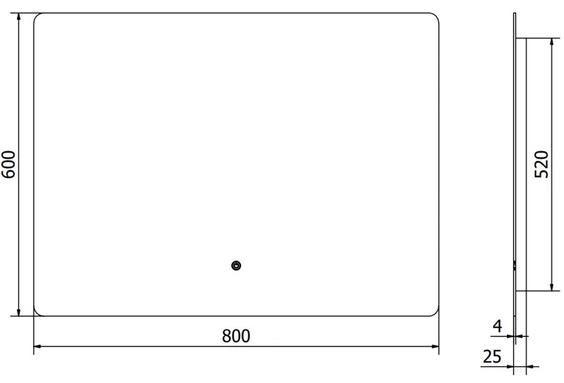 Mexen Sun, LED koupelnové zrcadlo s podsvícením 80x60 cm, 6000K, ochrana proti zamlžování, 9807-080-060-611-00