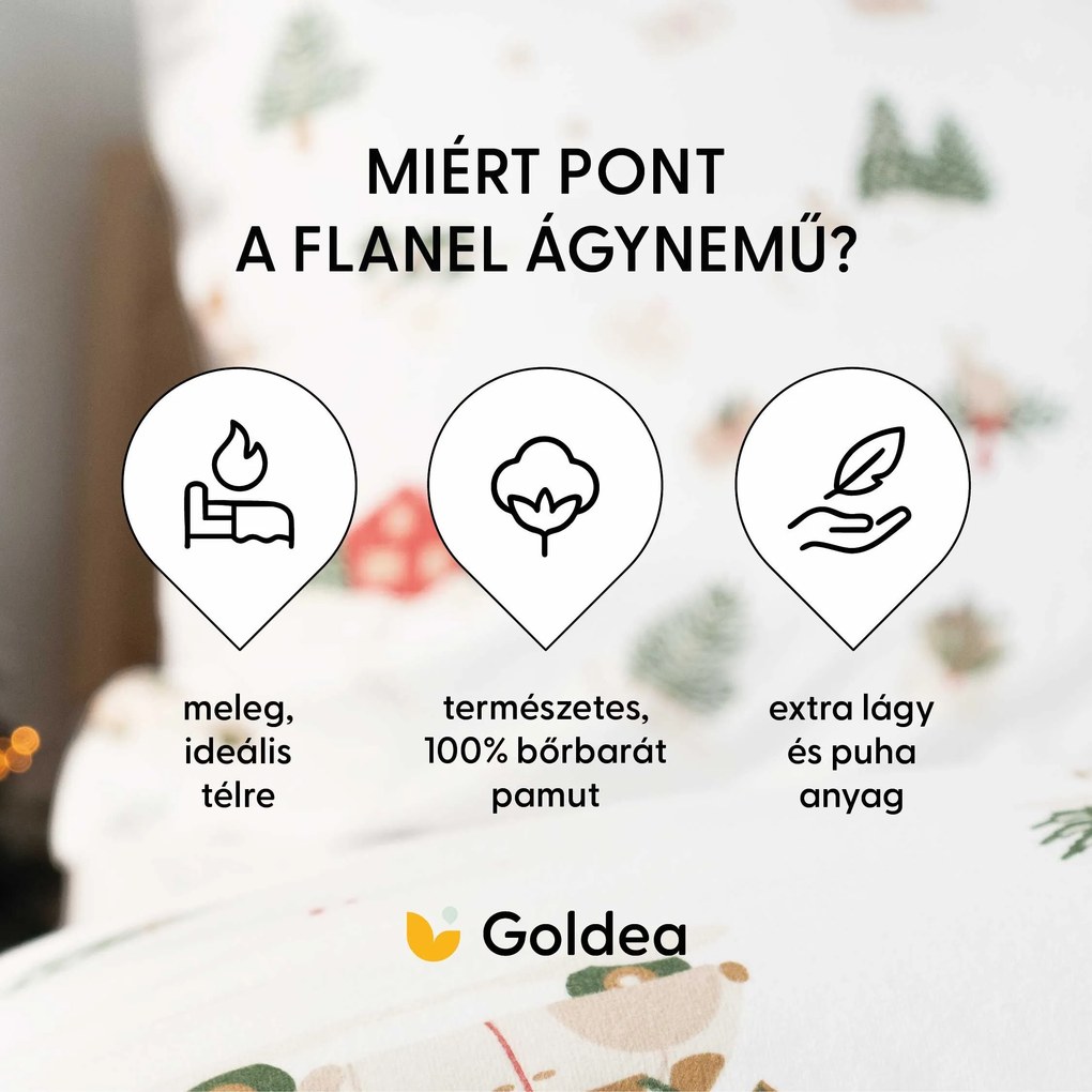 Goldea vánoční flanelové povlečení - tradiční vánoce 140 x 200 a 70 x 90 cm
