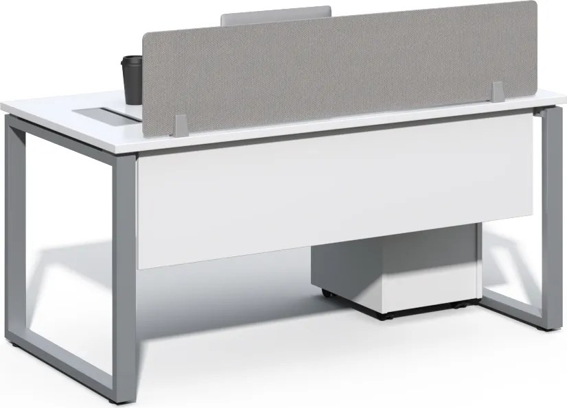 Kancelářský stůl s kontejnerem Houseland Prime Max 01 160 cm bílý