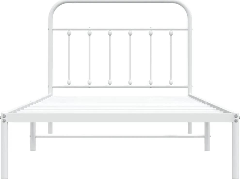 vidaXL Kovový rám postele s čelem 100 x 200 cm [352622] Barva: Černá