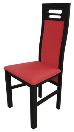 Židle do jídelny MOVILE 40 - wenge / červená ekokůže