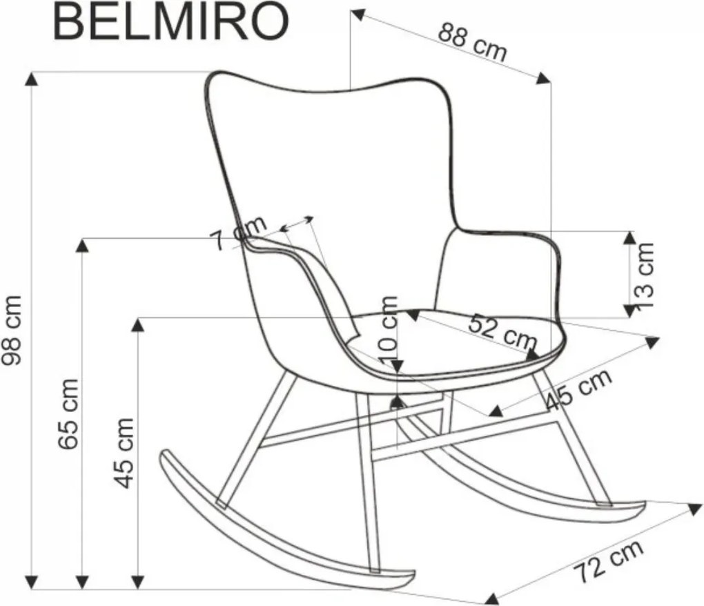 Houpací křeslo Belmiro krémové