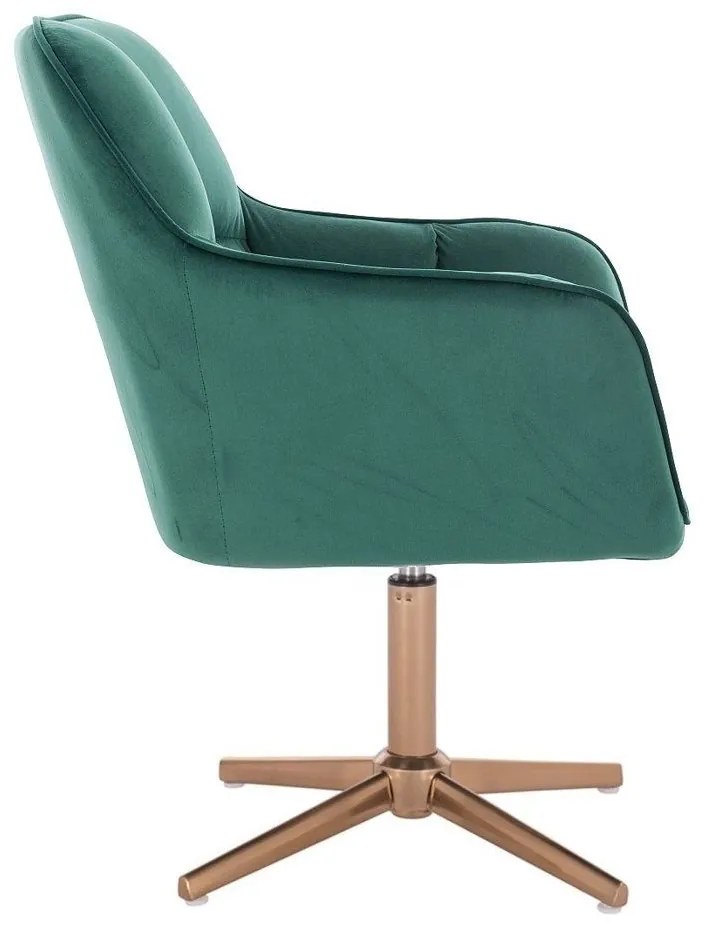 LuxuryForm DESIGN Otočné křeslo AMALFI VELUR na zlatém kříži - zelené