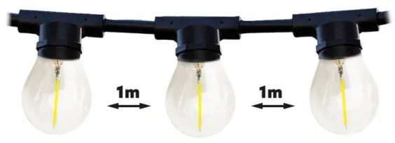 Venkovní dekorační řetěz MIMOSA 20xE27/1,3W/230V IP44 20m