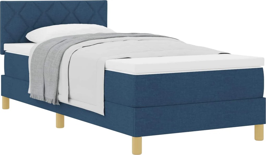 Postel s boxspringem s polštářem Modrá 90 x 200 cm textil 3338971