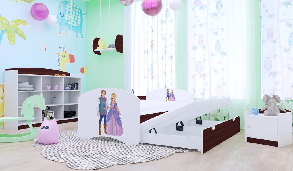 Svět pokojů Dětská postel Kevin pro dvě děti - princ a princezna + matrace zdarma Barva: Oranžová, Rozměr: 160x80 cm, Zábrana: NE