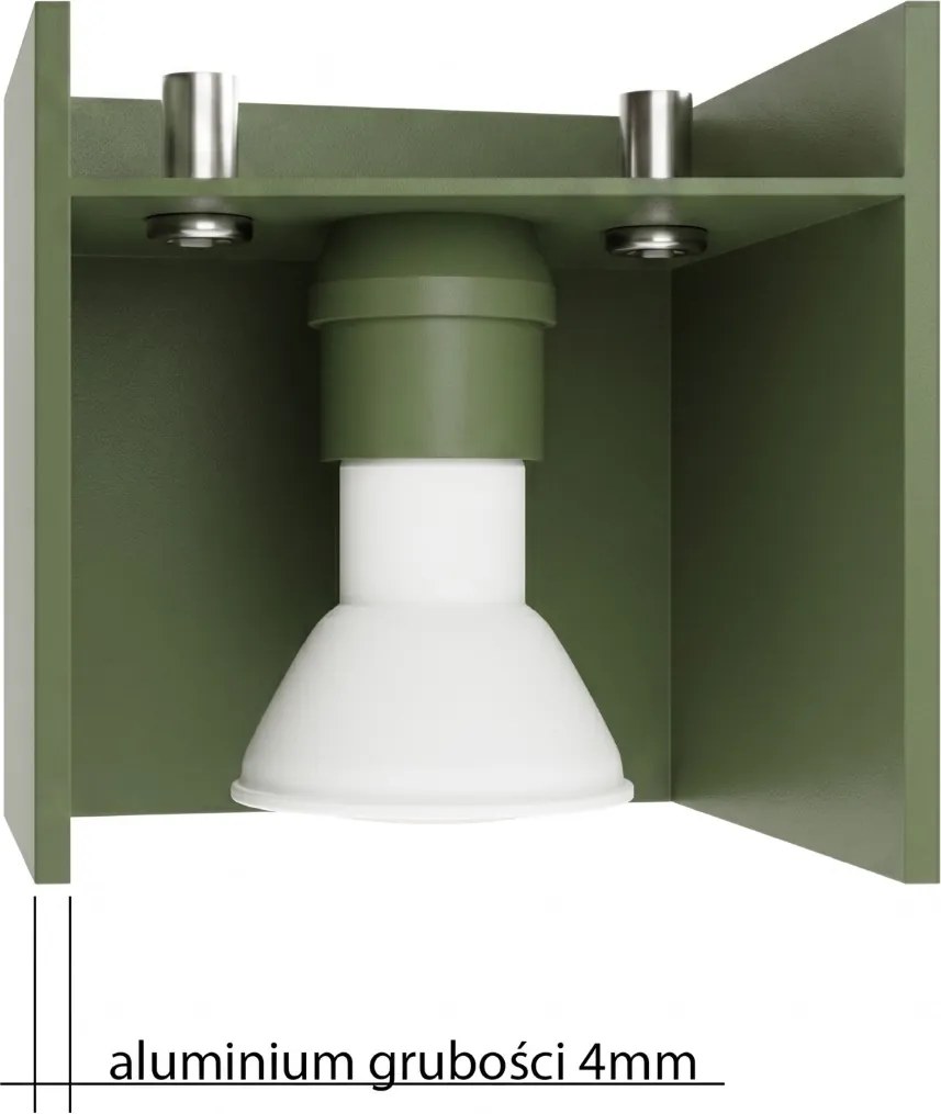 Sollux Lighting Nástěnné svítidlo QUAD 1 olivově zelené