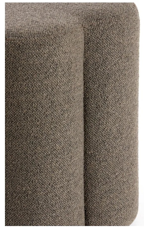 Hnědý taburet z textilie bouclé Nalani – Light &amp; Living