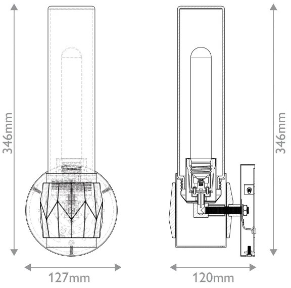 Hinkley HK-ELLISON1-BK-BN -Koupelnové svítidlo ELLISON 1xE27/40W/230V IP44 černá