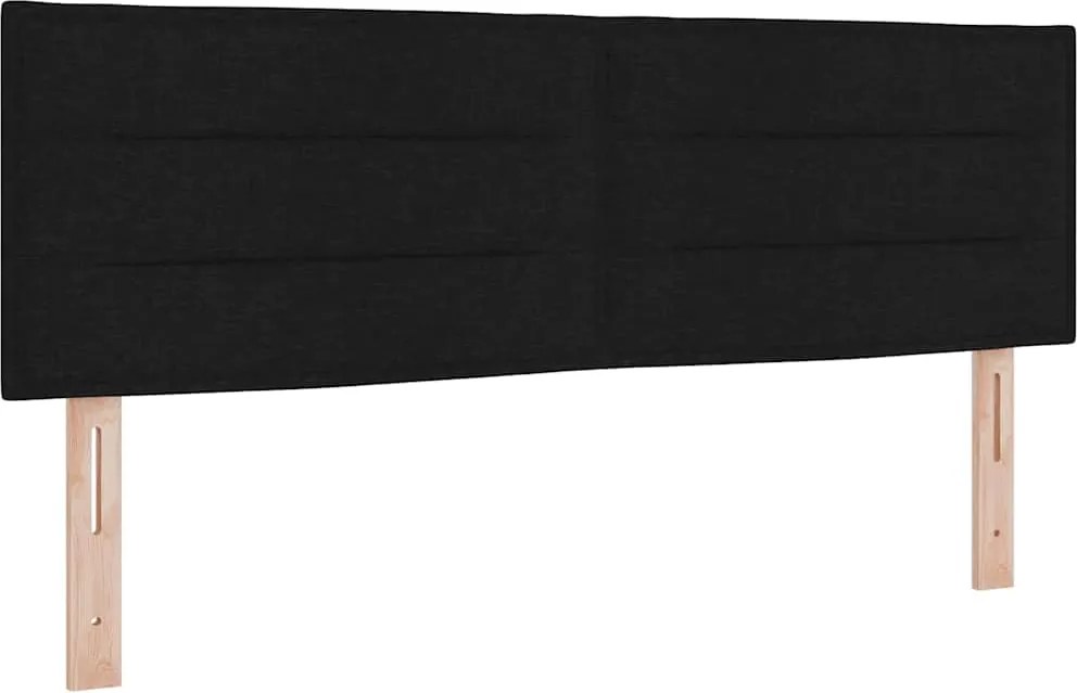 Postel s boxspringem s čelo Černá 140 x 190 cm textil 3339956