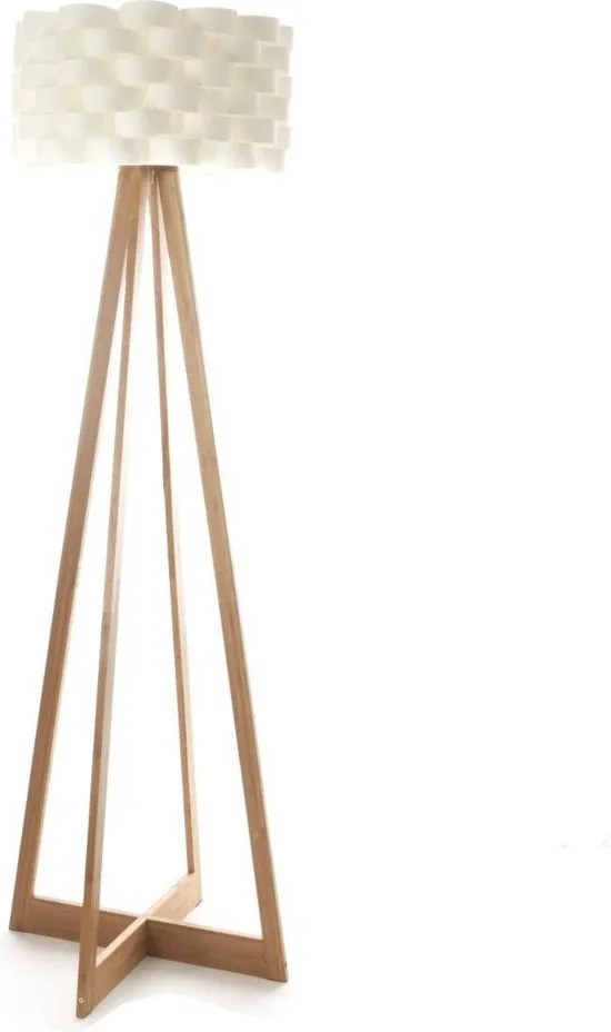 Bambusová stojací lampa - bílá, výška 150 cm