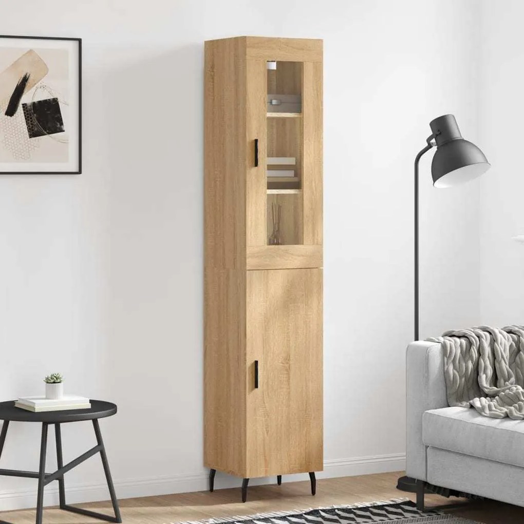 vidaXL Skříň highboard 34,5 x 34 x 180 cm kompozitní dřevo [3199188] Barva: Betonová šedá