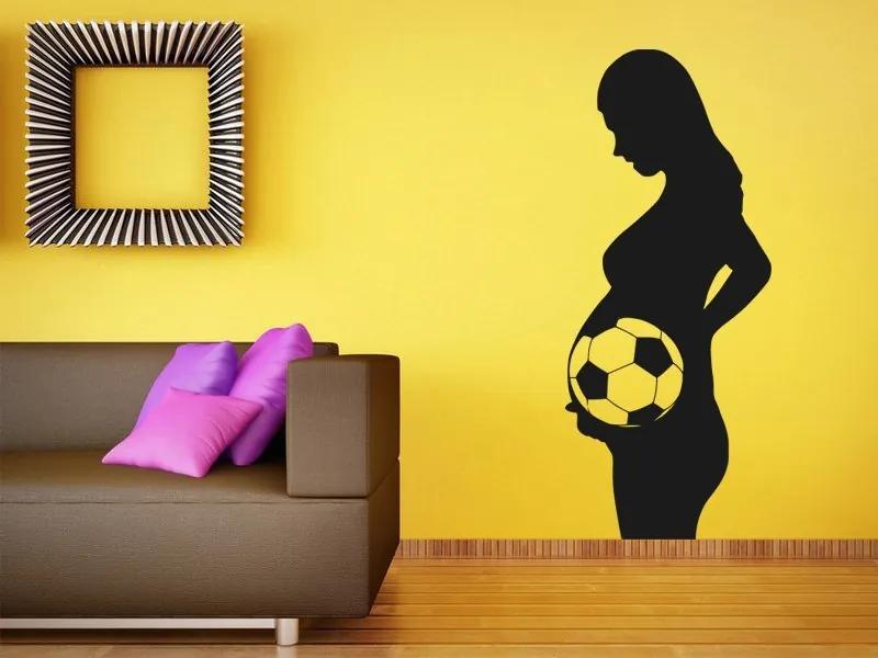 Samolepka na zeď Těhotná s fotbalistou 0574