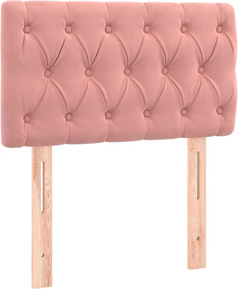 Box spring postel s matrací růžová 80 x 200 cm samet 3127642
