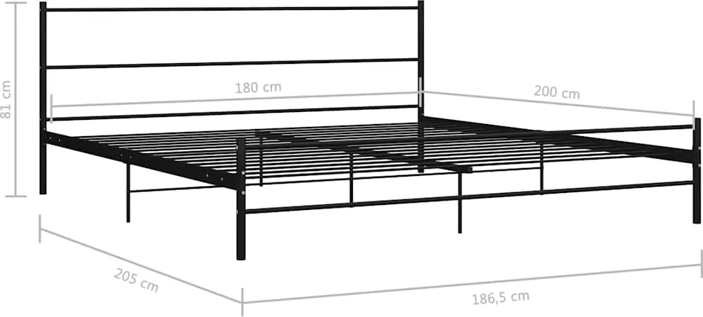 Rám postele černý kov 180 x 200 cm 284688