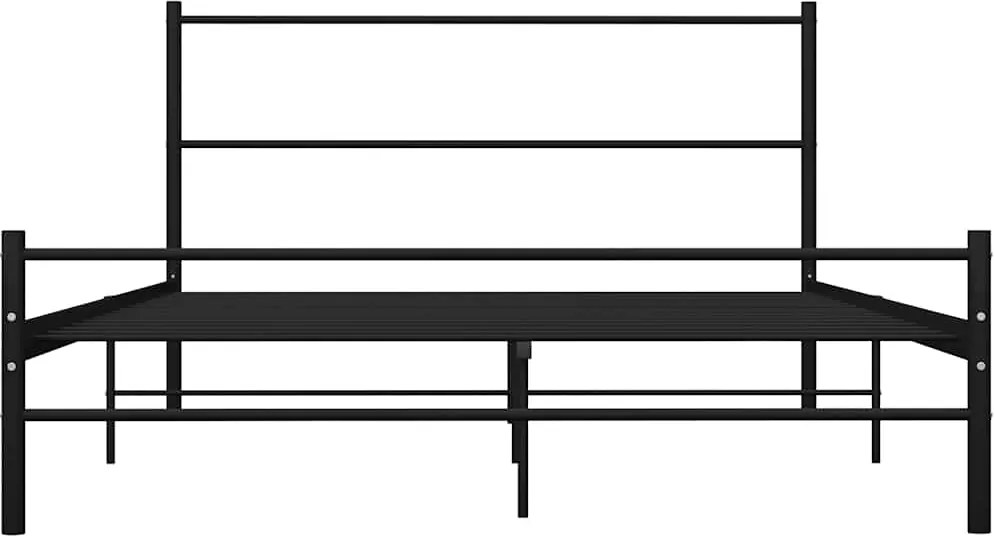 Rám postele s čelem bez matrace černý kovový 140x200 cm 286497