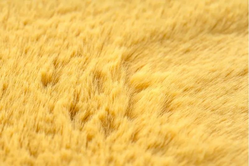 Dywany Lusczow Kulatý koberec BUNNY žlutý, velikost kruh 160