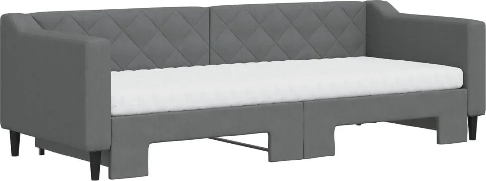 Válenda s přistýlkou a matracemi tmavě šedá 80 x 200 cm textil 3197440