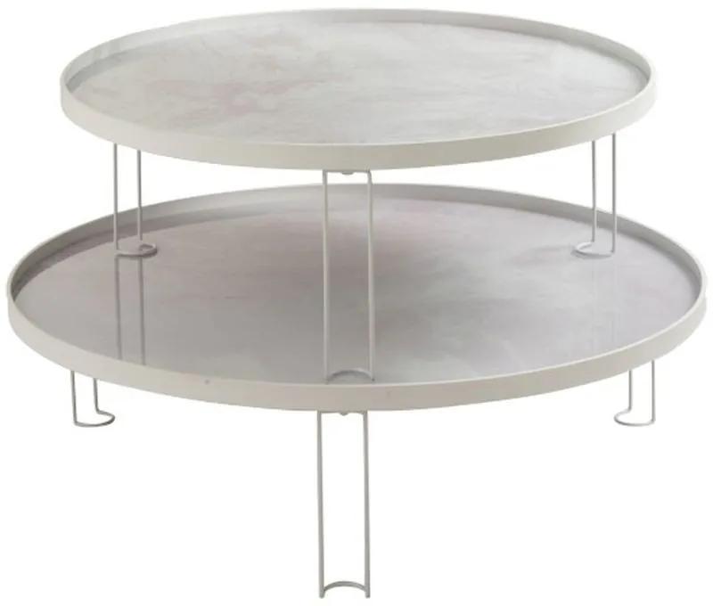 Set 2 kovových odkládacích stolků Roundy white - Ø 94*28 cm