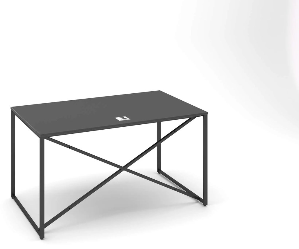 Psací stůl Lenza PROX 138/80 Dekor stolové desky: černý grafit, Barva podnože: černá