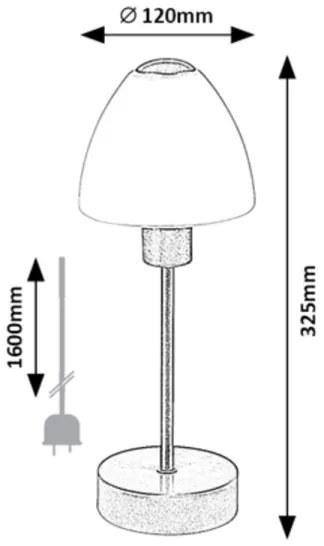 Rabalux 2296 - Stmívatelná stolní lampa LYDIA 1xE14/40W/230V černá