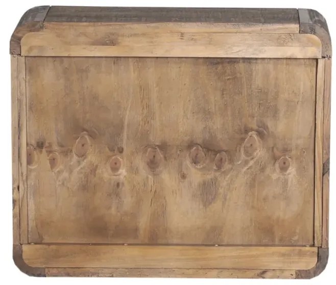 furniture-nabytek.cz - Masivní koupelnová zrcadlová skříňka Dingora z recyklované borovice, lakovaná, přírodní / šedá – 67×20×55 cm
