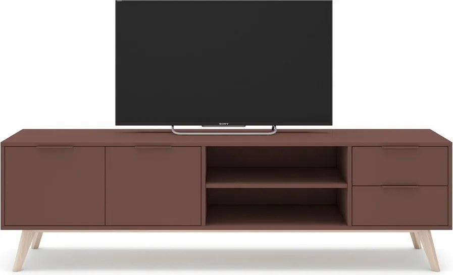 Matný TV stolek v terakotové barvě 180x53x40 cm Campus – Marckeric