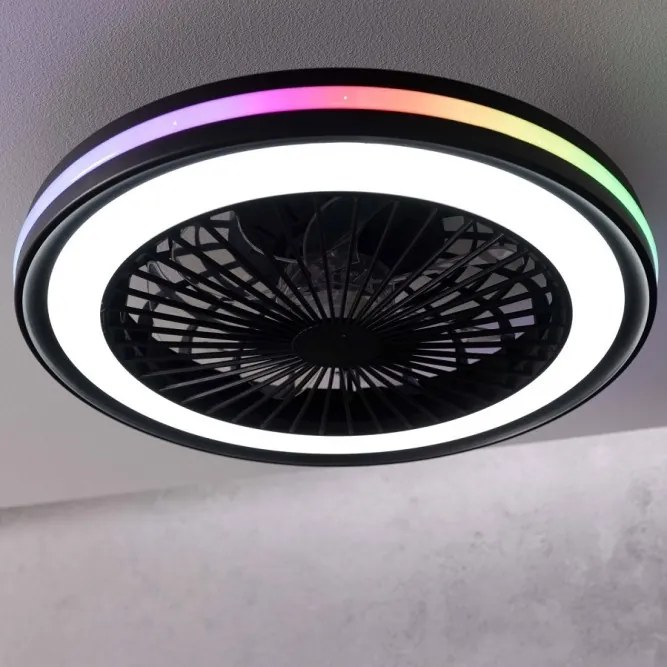 Brilliant G99280/06 Stmívatelné LED svítidlo PALMERO & reverzní VENTILÁTOR + funkce LED