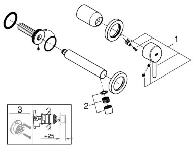 GROHE 19575001 - Umyvadlová dvouotvorová baterie CONCETTO 147 mm lesklý chrom