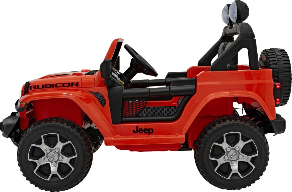 Ramiz Elektrické auto Jeep Wrangler Rubicon pro děti Oranžové + dálkové ovládání + MP3 LED rádio + EVA kola