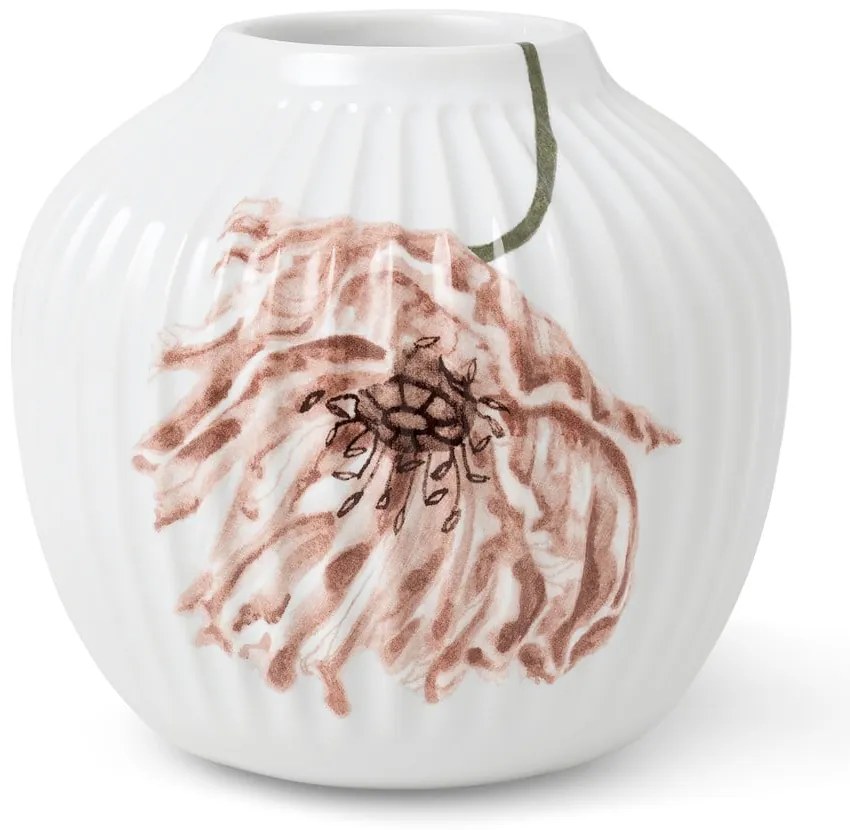 Bílá porcelánová váza Kähler Design Poppy, výška 13 cm