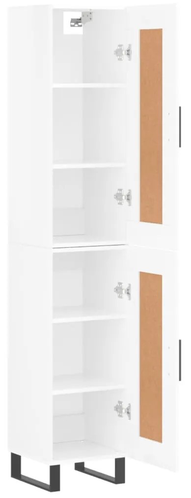 Skříň highboard bílá s vysokým leskem 34,5x34x180 cm kompozit,  3200475