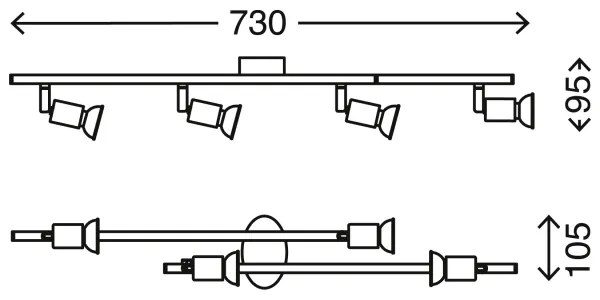 Briloner 2767-042 - LED Bodové svítidlo SIMPLE 4xGU10/3W/230V