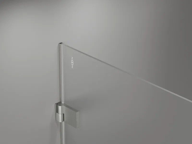 Mexen Lunar-B L pravý výklopný sprchový kout 75 x 70 cm, čiré sklo, broušená ocel, 832L-075-070-97-00-P