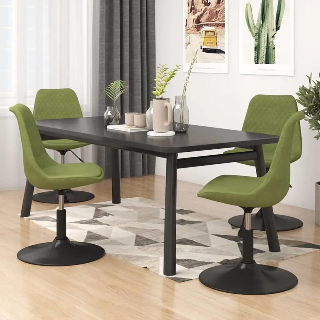 vidaXL Otočné jídelní židle 4 ks samet [338371] Barva: Tmavě zelená