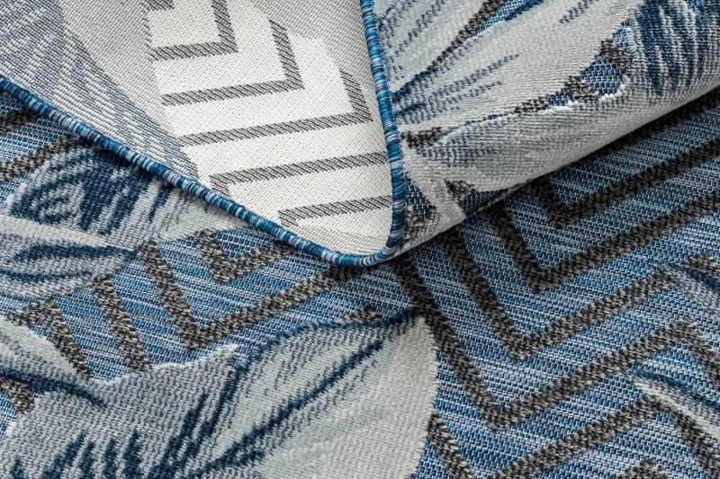 Dywany Łuszczów, Kusový koberec Botanic 65242 Feathers navy – na ven i na doma, 176x270, modrá, chodba / předsíň