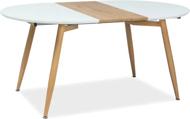 Rozkládací stůl, bílá/dub, AVON 120(200)X100