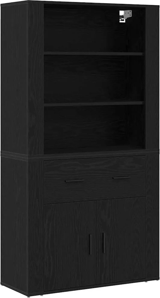 Vysoký bufet Černý dub 80 x 33 x 150 cm Kompozitní dřevo 3333080