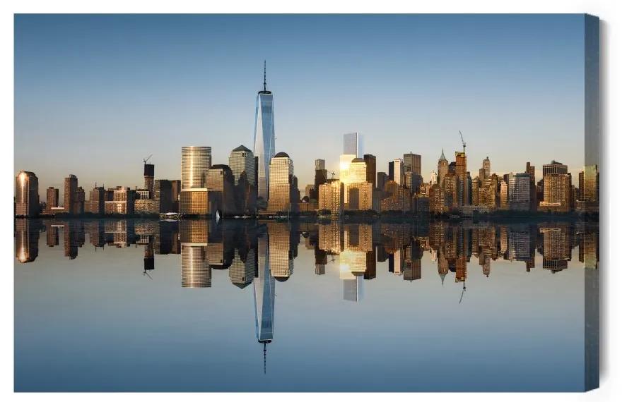 Obraz Panorama Města New York Nedostatek Nedostatek Přírodní plátno 90x60