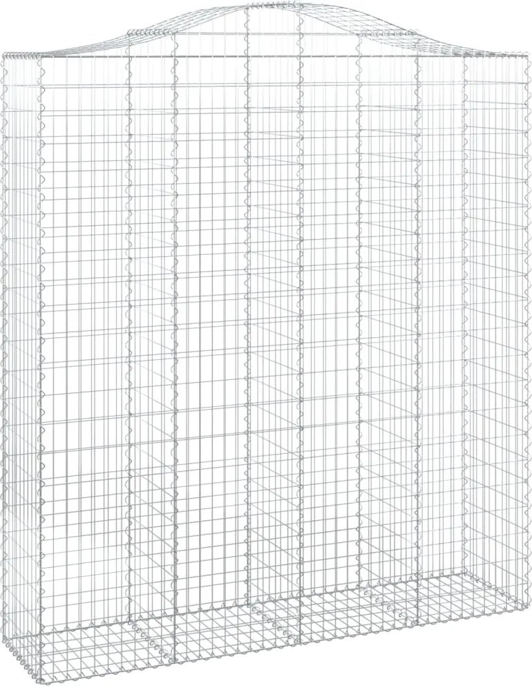 Klenuté gabionové koše 2 ks 200x50x220/240cm pozinkované železo 3145766