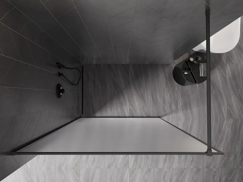 Mexen, Mexen Kioto-XF sprchová stěna s rámem 50 x 202 cm, mráz 10 mm, pistolový kov - 800-050-104-95-30-X