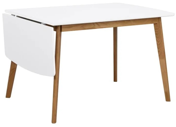 Jídelní stůl s konstrukcí z dubového dřeva se sklápěcí deskou Rowico Olivia, délka 120 + 40 cm