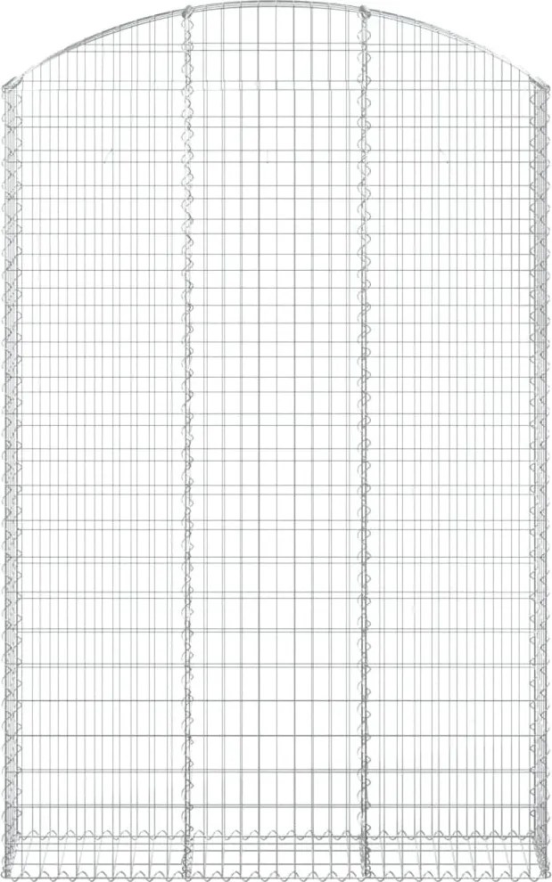 Klenutý gabionový koš 150 x 30 x 220/240 cm pozinkované železo 153451