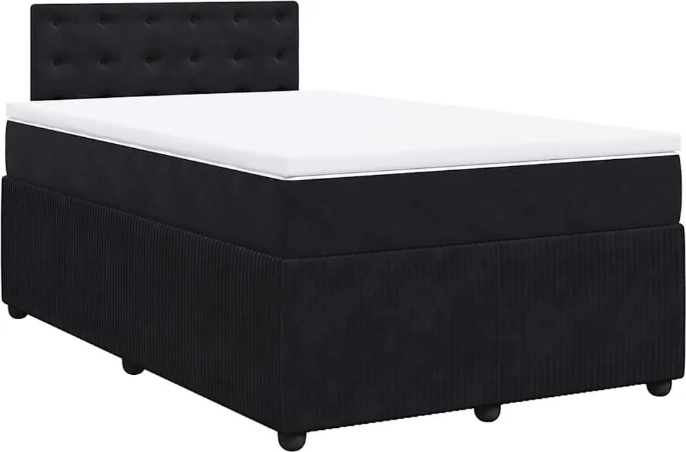 Box spring postel s matrací černá 120 x 190 cm samet 3290000