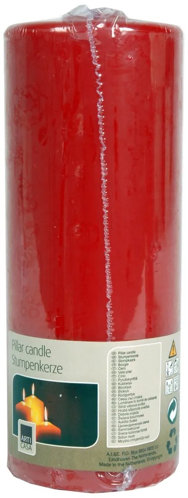 Vosková svíčka 18 cm, červená