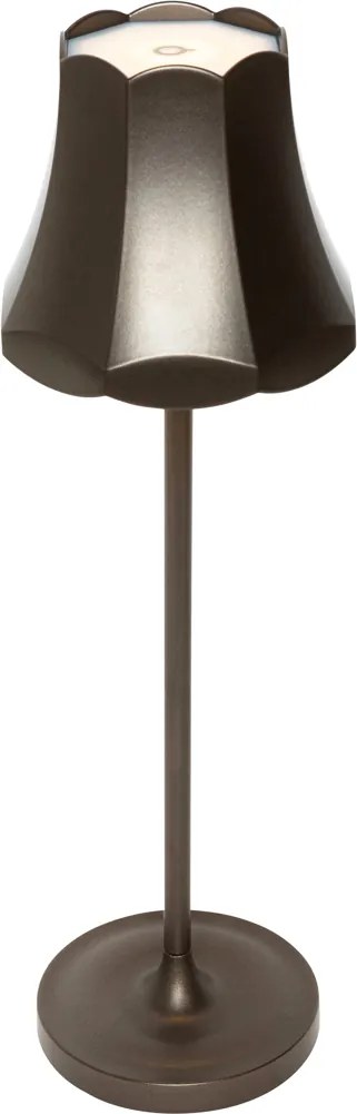 Retro stolní lampa tmavě bronzová dobíjecí IP44 - Granny