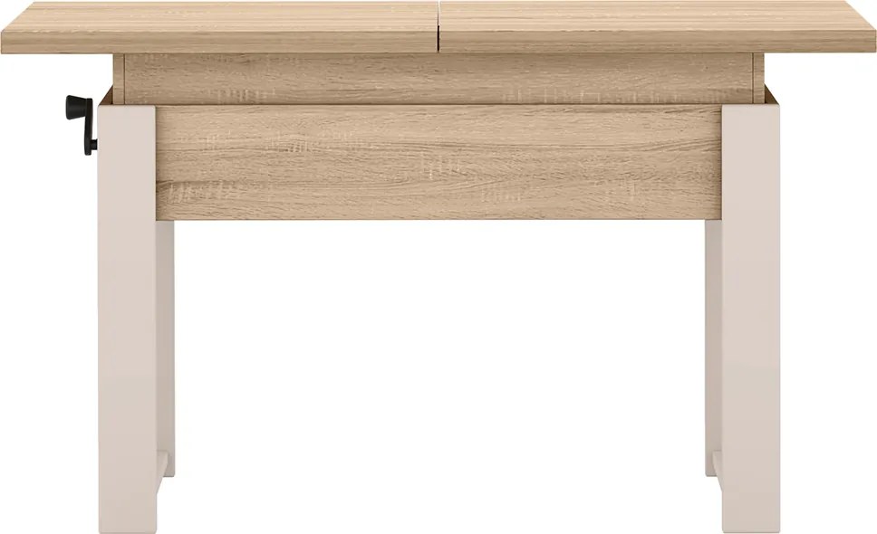 Rozkládací polohovací konferenční stolek HOGO 3v1 | 120-157x62,5-74,5x67 cm | síla horní desky 32 mm | dub sonoma/nohy kašmír